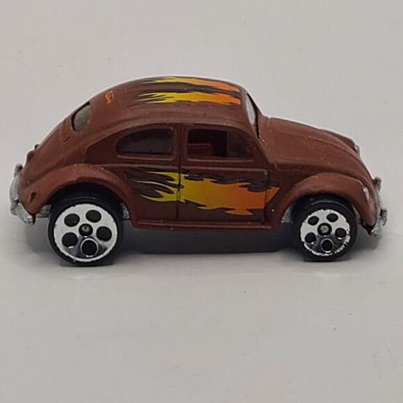 Hot Wheels | Toys | Hot Wheels Vw Volkswagen Bug Beetle Flames Brown | Poshmark